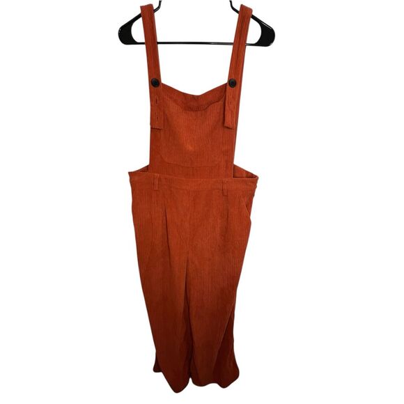 Cider | Pants & Jumpsuits | Nwt Cider Burnt Orange Corduroy Bib Wide ...